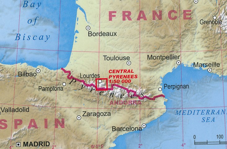 Kaart Pyreneeën | Kaart